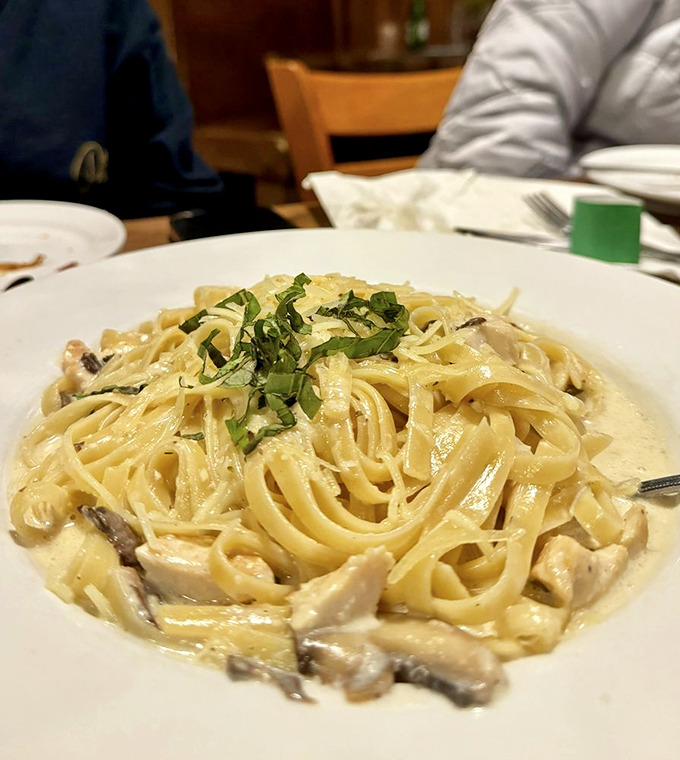 Pasta la vista, baby! This creamy fettuccine is like a warm blanket for your stomach on a chilly Flagstaff evening.