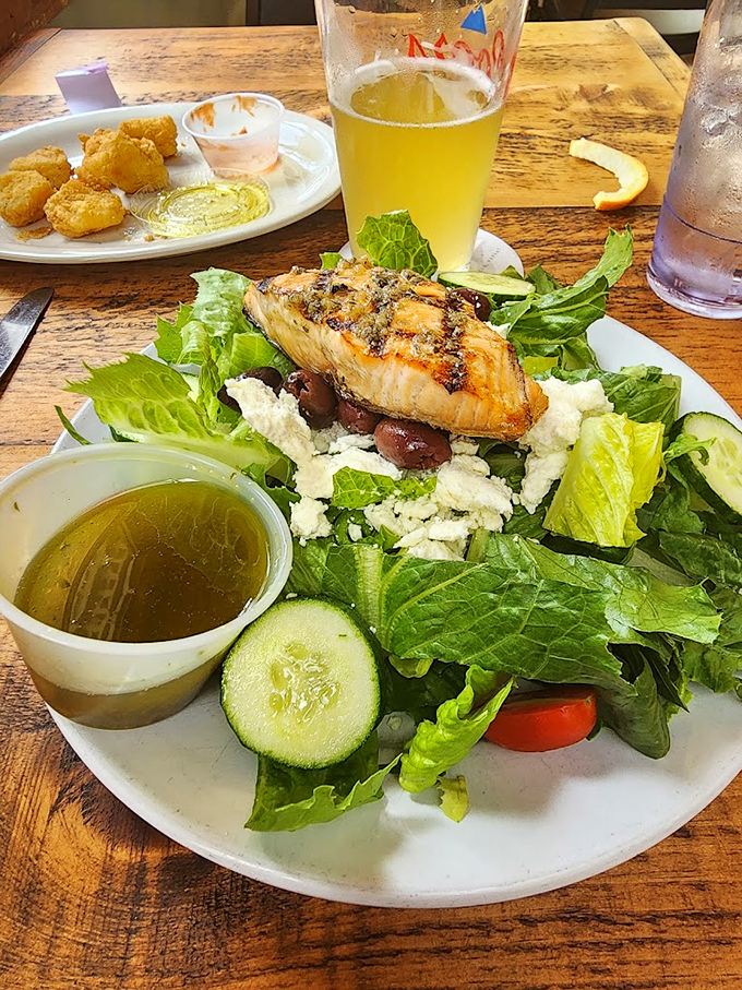 A grilled salmon salad that proves healthy eating doesn't mean sacrificing flavor or satisfaction. Photo credit: Patti Mattson