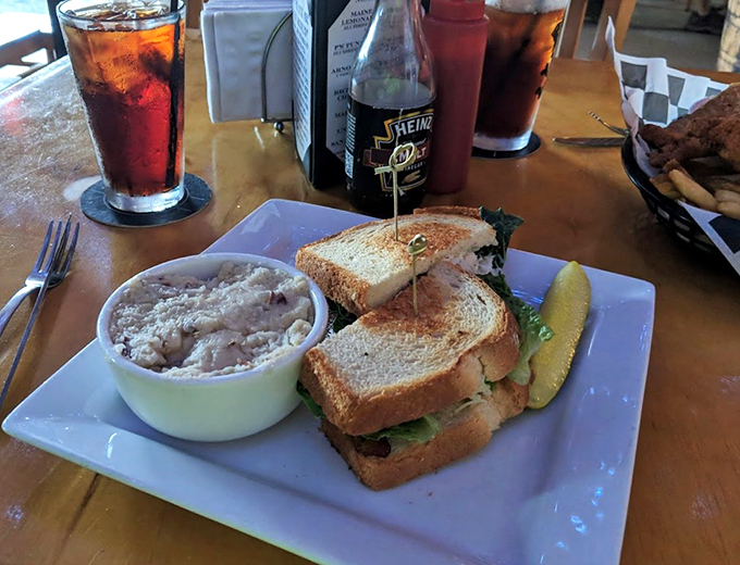 A classic sandwich served with potato salad - simple perfection that would make your grandmother proud.