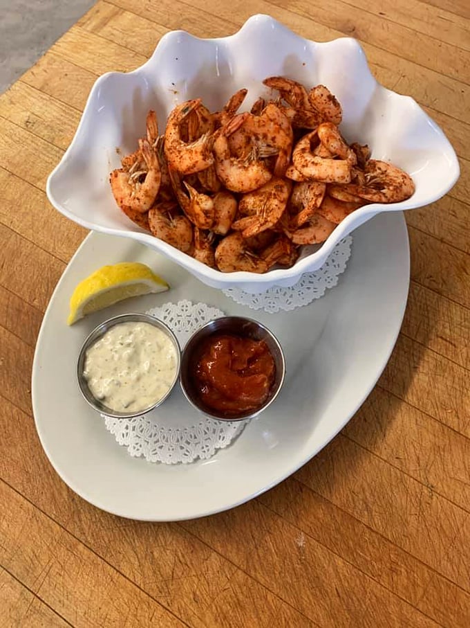 Perfectly seasoned shrimp ready for dipping - these little crescents of the sea are calling your name.