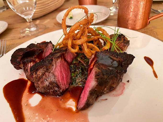 This steak doesn't just sit on the plate&mdash;it commands attention with a presence that would make a steakhouse blush. Photo credit: Joseph N.