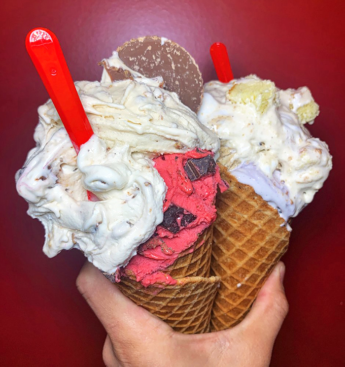 This triple-decker masterpiece defies gravity and good sense, but sometimes more really is more when it comes to gelato.