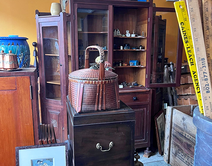 Wood you look at that! This furniture medley is like a forest of history, each piece telling its own tall tale of times gone by.