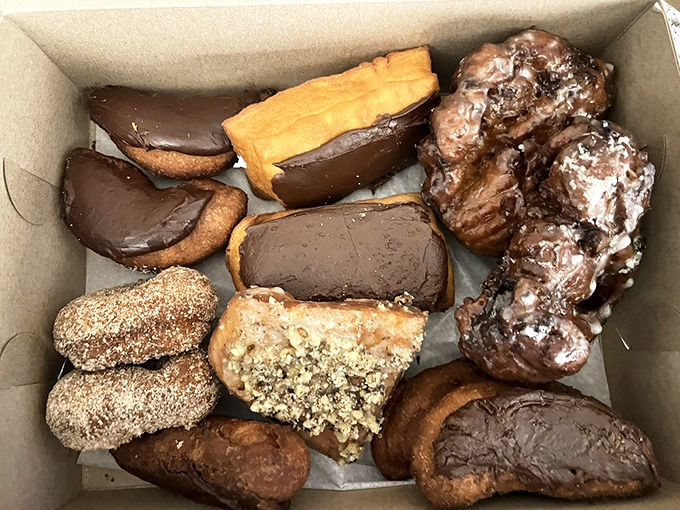 A baker's dozen of temptation. From classic glazed to fancy-pants filled, there's a donut here for every mood and craving.