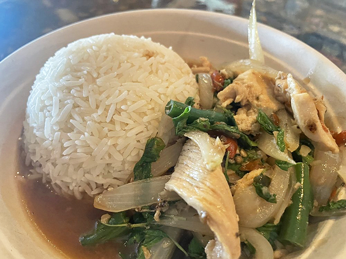 This basil chicken is so fresh, you'd think there was an herb garden hiding in the kitchen. It's a Thai-rific twist on comfort food!