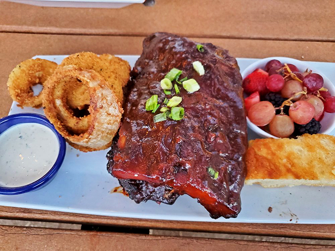 These ribs are so perfectly glazed, they could moonlight as modern art. Eat your heart out, Jackson Pollock!