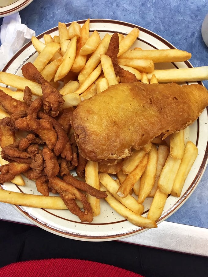 Clam strips and fries: The ocean called, it wants its deliciousness back. Sorry, ocean&mdash;finder's keepers!
