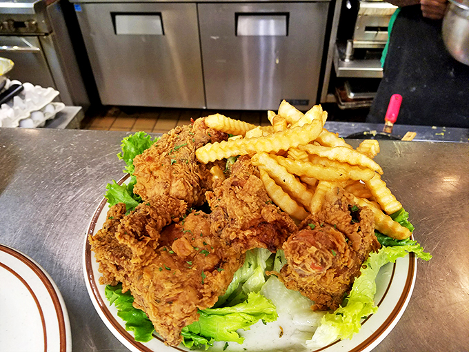 Fried chicken that looks so crispy, it could wake the neighbors. Colonel Sanders would be proud! Photo credit: martello brown