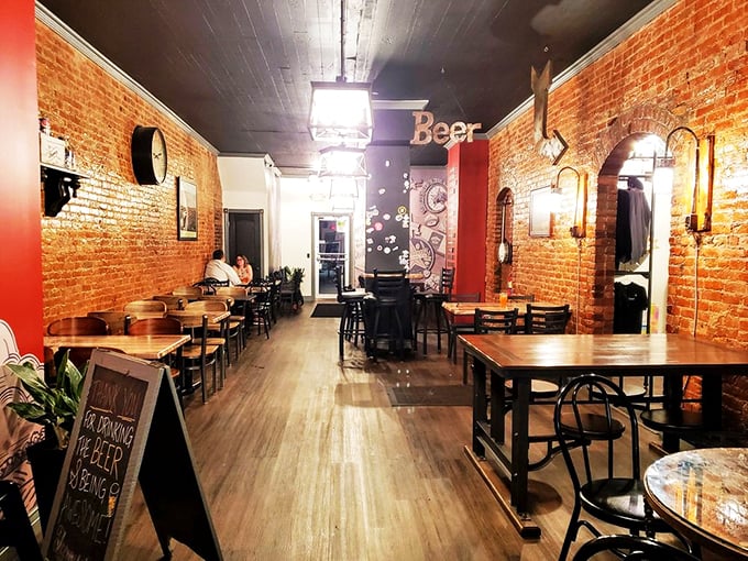 Step into a beer lover's paradise. With exposed brick and warm lighting, it's like your coolest friend's basement, but with better drinks.