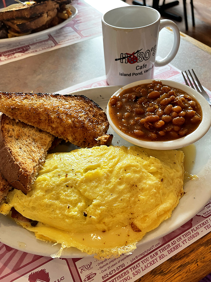 This omelet is so fluffy, it might float away if not for that side of gravity-defying toast. A breakfast worth getting out of bed for!