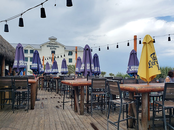 The outdoor deck at The Breakers – where tables become front-row seats to the greatest show on earth: the Atlantic Ocean.