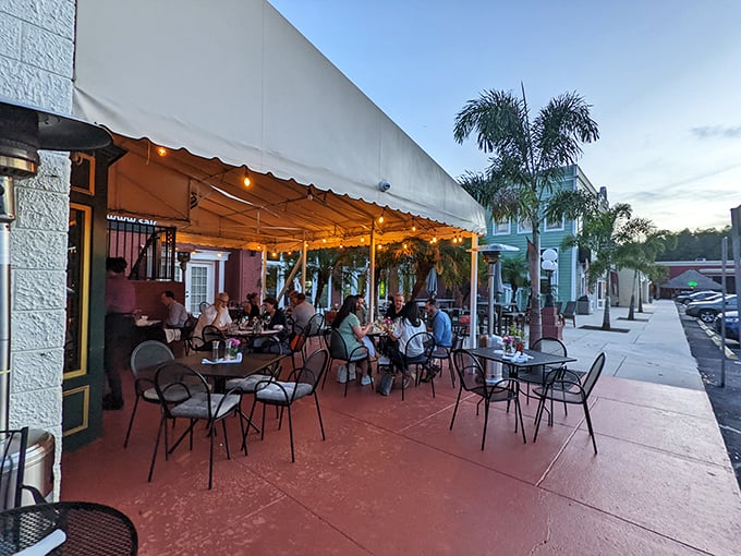 Dine under the stars! This outdoor seating area is where food meets Florida charm &ndash; just add friends and laughter for the perfect evening recipe. Photo credit: Maria Hidalgo Dolan