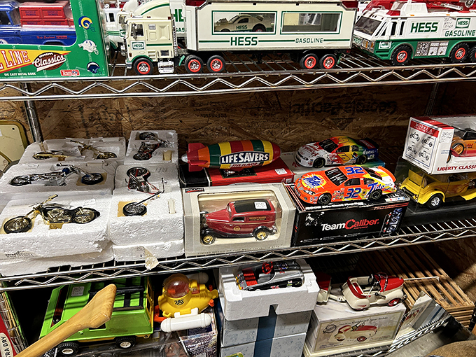 Toy story come to life! From Hess trucks to mini motorcycles, it's a playground for the young at heart.