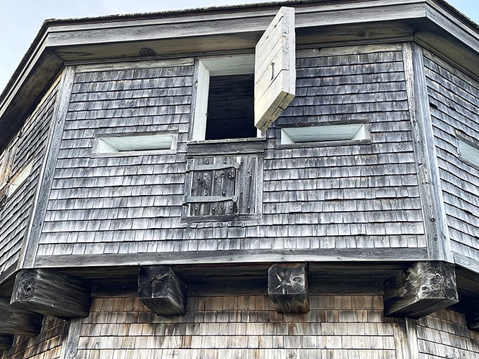 Peek-a-boo, I see history! These windows once kept watch for invaders, now they frame picture-perfect views.