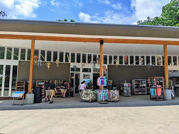 Wild shopping ahead! John Ball Zoo's gift shop entrance is where retail therapy meets animal magnetism.