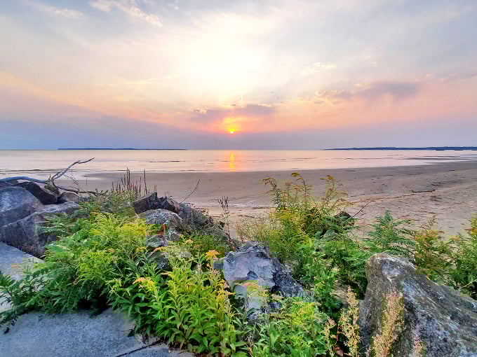 Sunset spectacular! As day turns to night, East Harbor's sky ignites in a breathtaking display of colors.