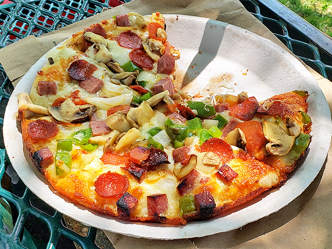 The ultimate pizza party to-go: More toppings than a '70s disco has polyester.