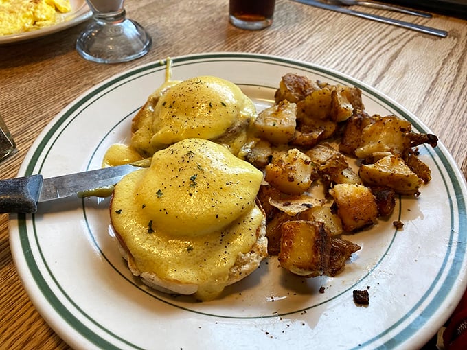 Eggs Benedict: the breakfast equivalent of putting on a tuxedo. Hollandaise sauce like liquid gold &ndash; pure morning decadence!