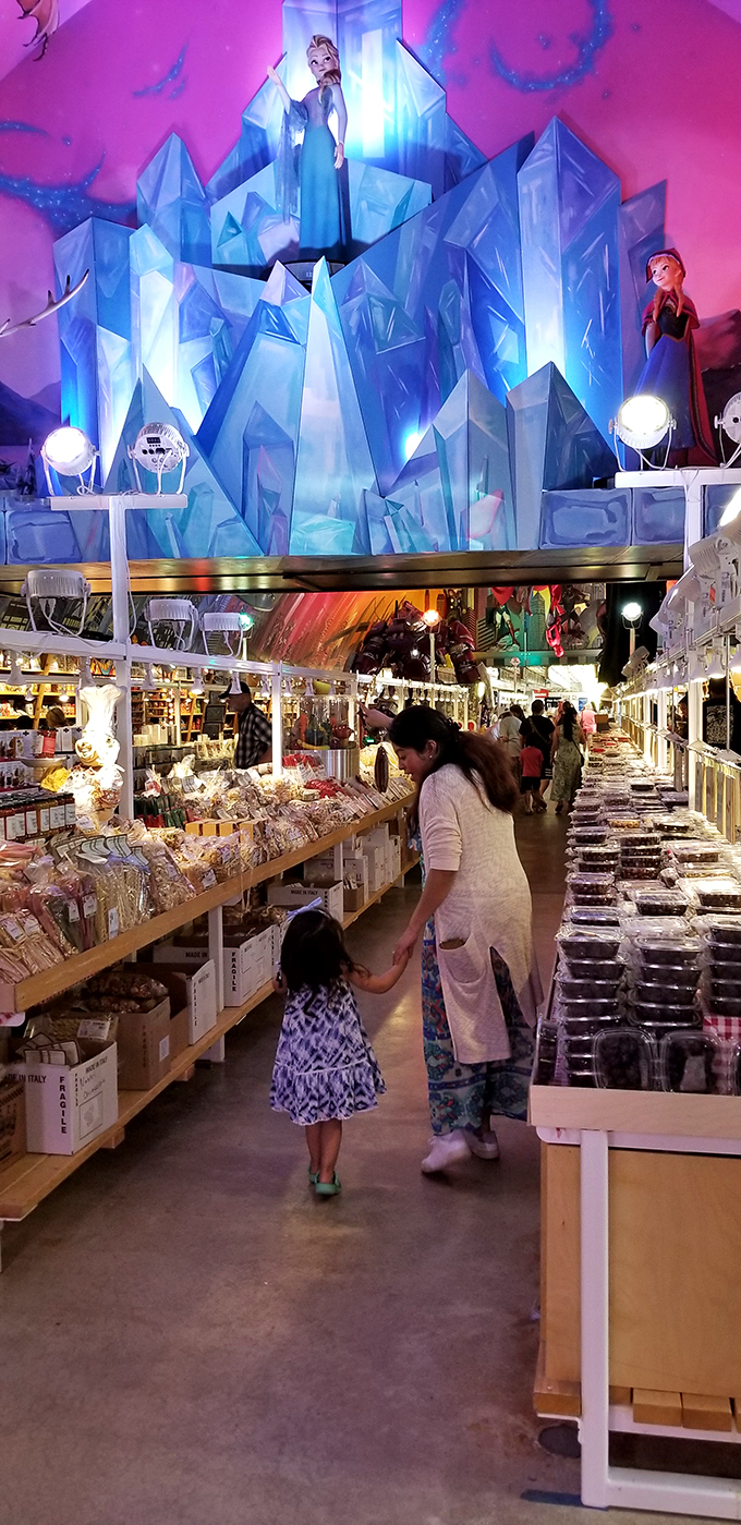 Frozen in awe! Even Elsa couldn't resist the charm of this icy display. It's a winter wonderland of sugary delights.