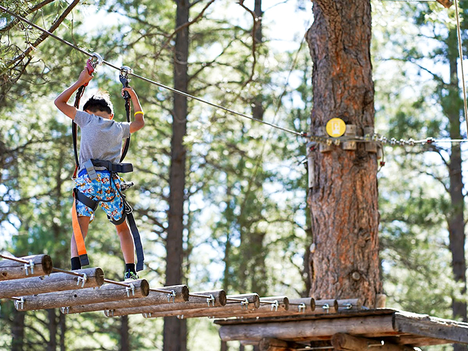 Proving that monkey bars are child's play. This young daredevil is tackling obstacles that would make gym class look like naptime.