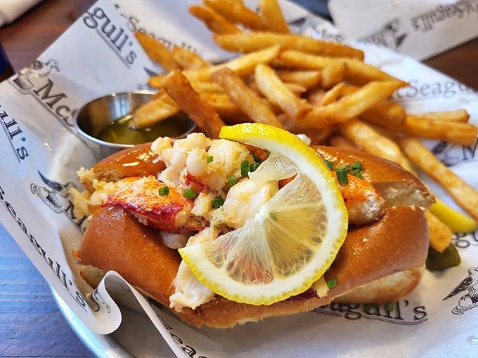 This lobster roll isn't just a sandwich, it's a work of art. Van Gogh would've painted it if he'd visited Maine instead of France.