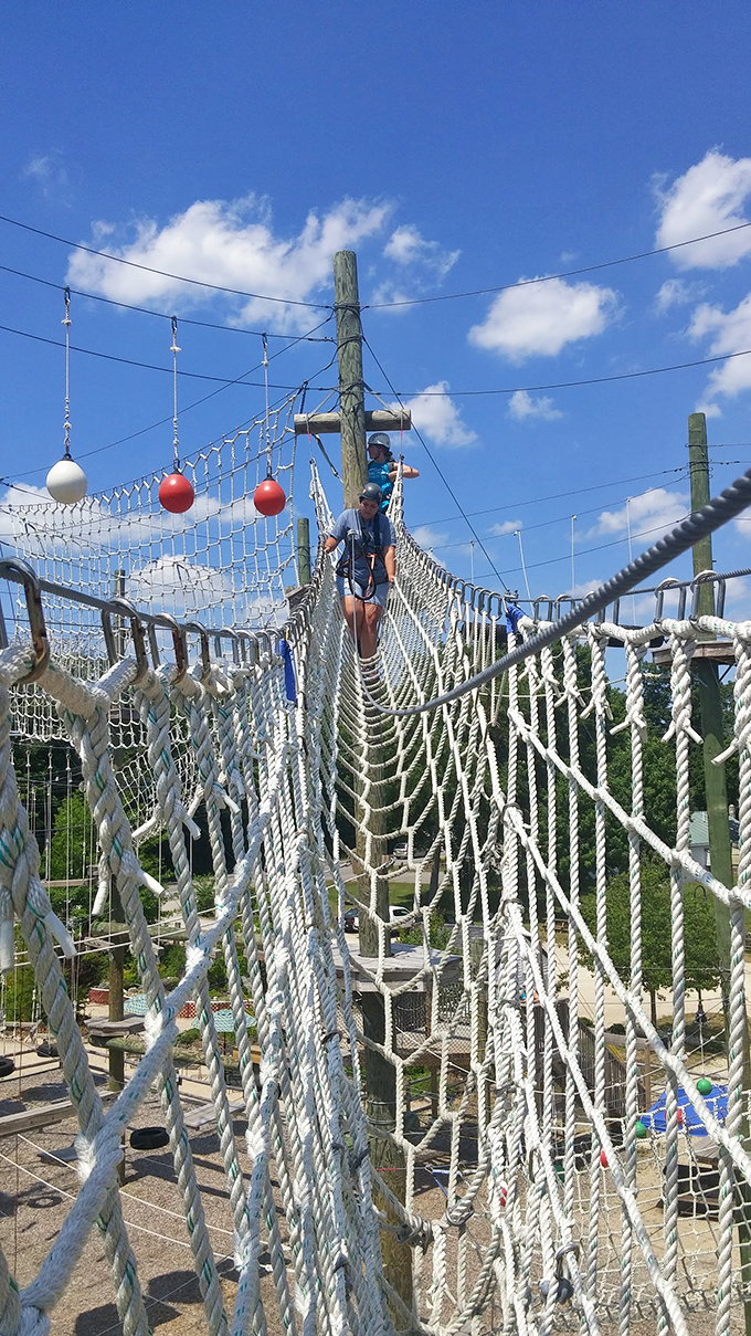 Who needs a treadmill when you can have this? Take Flight's aerial obstacle course: where fitness meets fun, and every step is a victory against gravity.