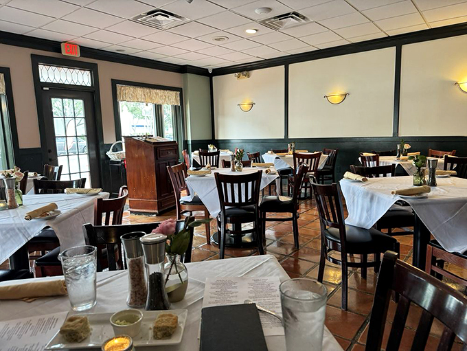 Dining room or time machine? This classic space feels like you've stepped into a cozy 1940s supper club. Photo credit: Shawn L
