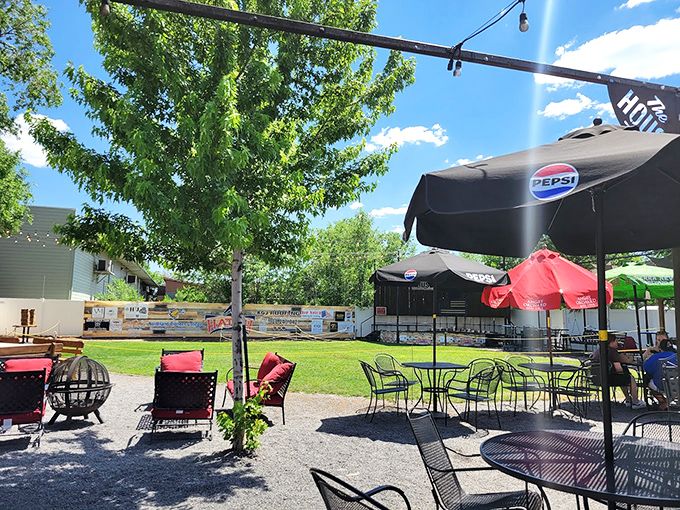 Outdoor dining with a side of sunshine. It's like a picnic, but with better food and someone else doing the dishes.
