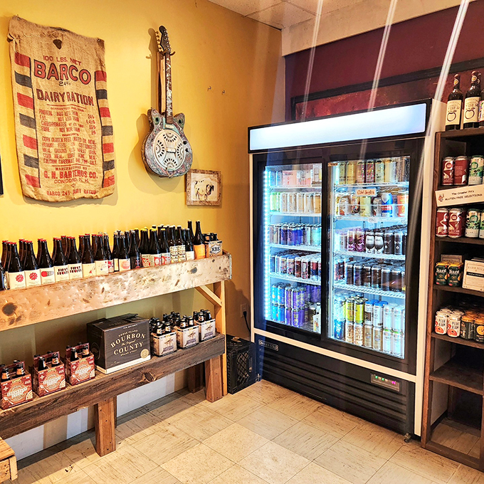 Fridge full of happiness! This beer cooler is like a treasure chest for adults, brimming with hoppy gold.