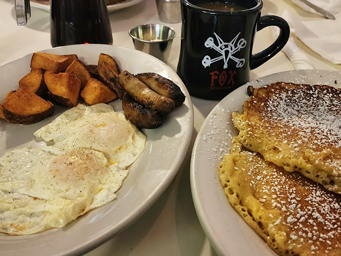 A feast fit for a king (or queen)! This spread showcases The Fox's commitment to hearty, satisfying breakfasts that'll fuel your day.