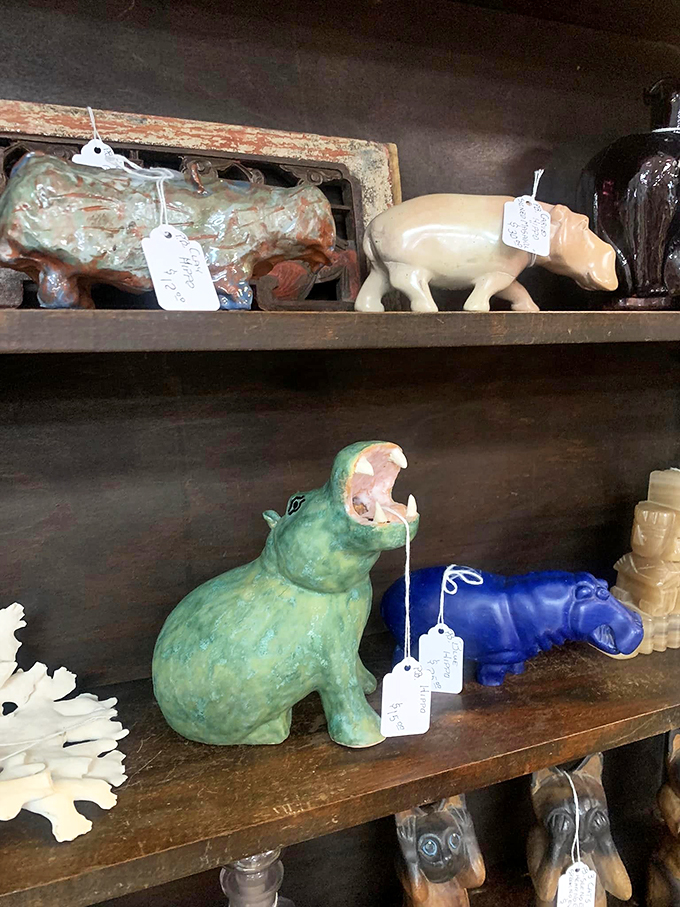 These ceramic creatures seem ready to start their own whimsical parade &ndash; led by that grinning hippo!