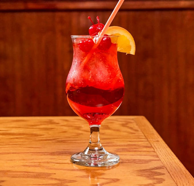 A tropical sunset in a glass that proves sometimes the best part of dinner isn't on your plate.