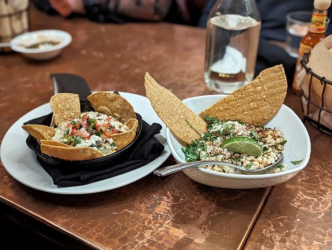 Elote two ways: a dynamic duo that'll make your taste buds do a happy dance. Corn never had it so good!