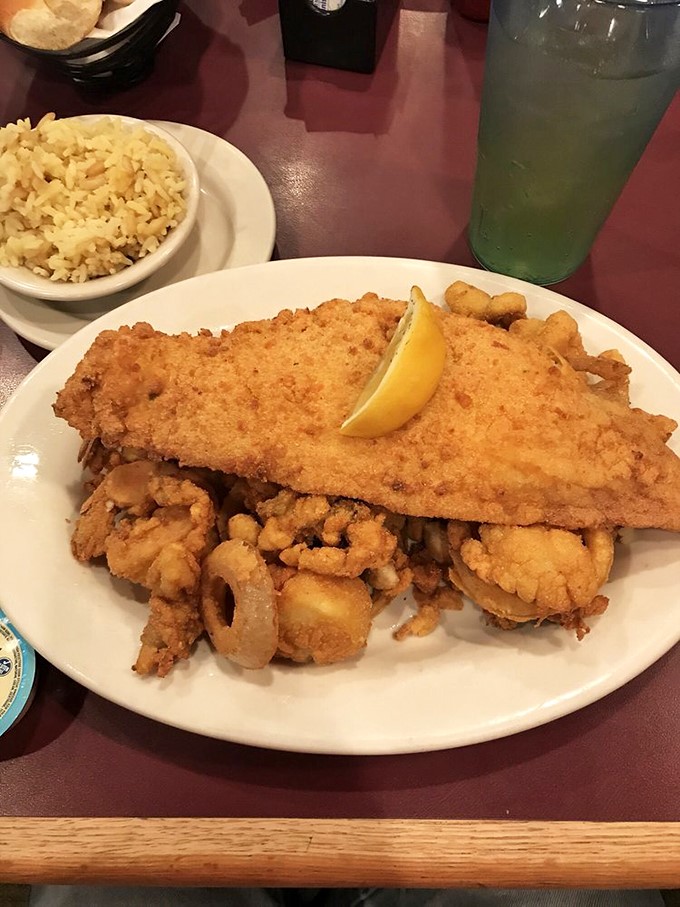 The fisherman's platter: for when you can't decide and don't want to! It's a seafood smorgasbord that would make Aquaman himself green with envy.