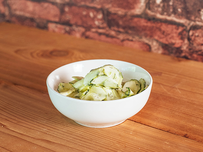 Cool as a cucumber! This refreshing Gurkensalat is the perfect palate cleanser between hearty bites.