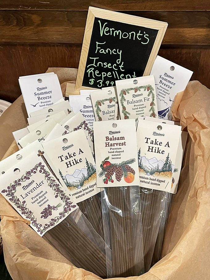 "Vermont's Fancy Insect Repellent" - because even the bugs in Vermont have standards. Who knew smelling good could be so functional?