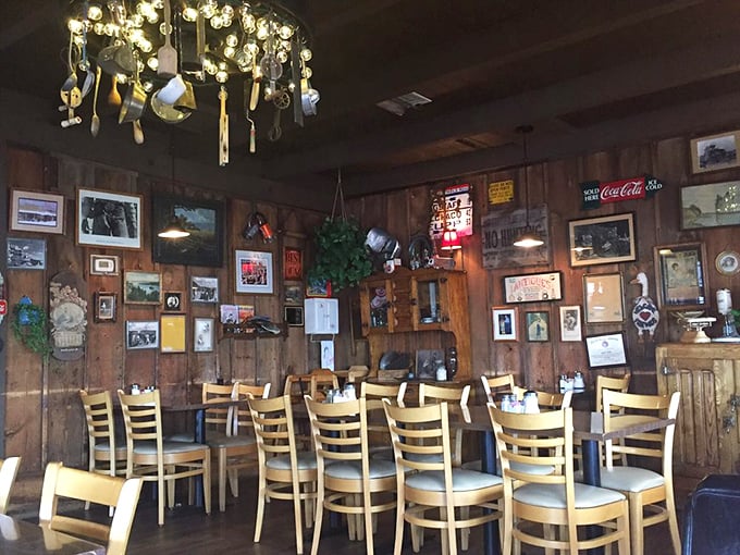 Illuminating more than just the room, these quirky lights are the crowning glory of Miz Zip's charming decor.