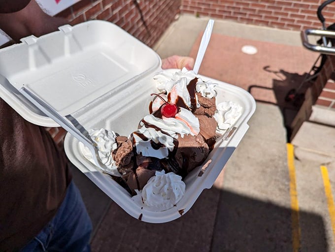 Houston, we have a sundae! This chocolate masterpiece isn't just dessert, it's a monument to the glory of frozen dairy. Spoons at the ready!
