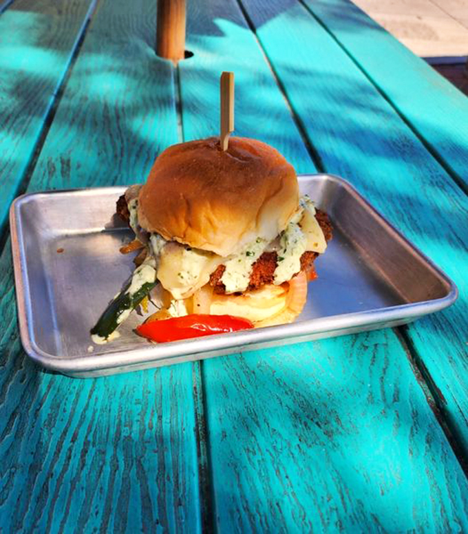 This Monterey fried chicken sandwich is stacked higher than my to-read pile. It's a tower of crispy, juicy, cheesy goodness that'll have you planning your next visit before the last bite.