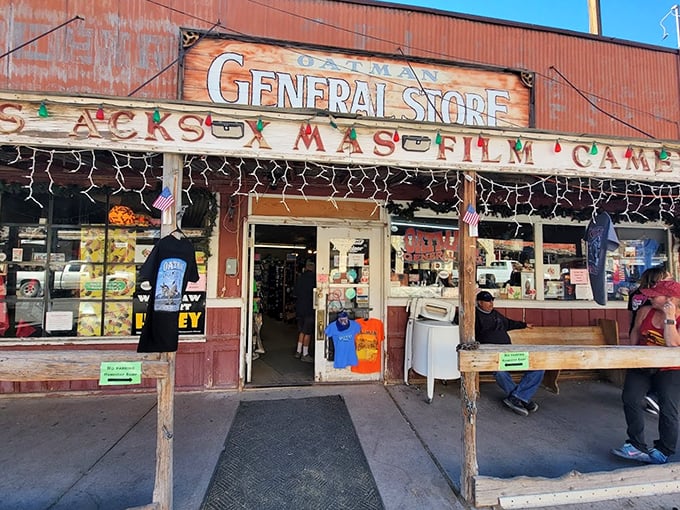Snacks, X-mas, Film, Cameras &ndash; a shopping list for time travelers? Nope, just another day at Oatman General Store.