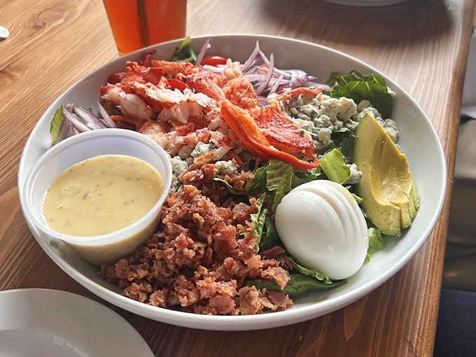 The Lobster Cobb: Where garden-fresh meets ocean-fresh, with enough bacon to make everyone happy.