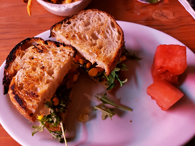 Golden-toasted sourdough reveals a perfect cross-section of what might be Phoenix's most photogenic sandwich.