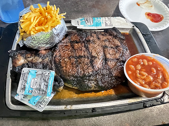 The dynamic duo of dinner! This steak and fries combo is like Batman and Robin, if they were delicious and covered in sauce.