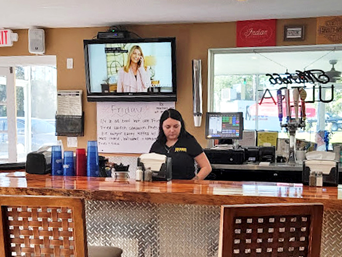 Where everybody knows your name: the friendly bar area invites you to pull up a seat and stay awhile. 