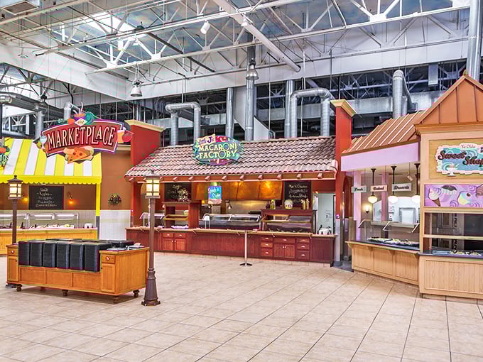 From pizza to pasta, Jake's Marketplace has got your cravings covered. It's like a food court, but way cooler. Photo credit: Timothy Bibb