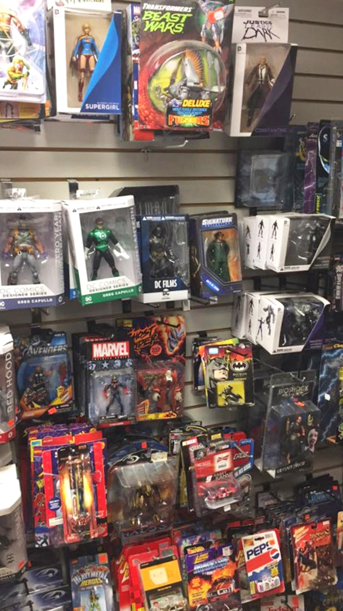 Action figure heaven! From Supergirl to Transformers, it's like your childhood toybox grew up and got cooler.