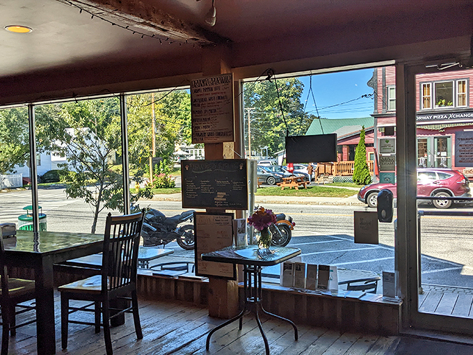 A room with a view and a brew. Watch the world go by as you sip your coffee - it's like a live-action Main Street USA, minus the mouse ears.