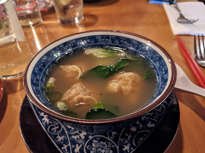 This wonton soup is like a warm hug for your insides. It's comfort in a bowl, with dumplings playing the starring role.