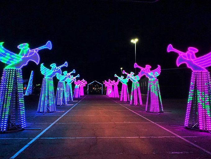 A choir of luminous angels serenading your car? It's like being in a heavenly drive-in concert &ndash; no harp lessons required!