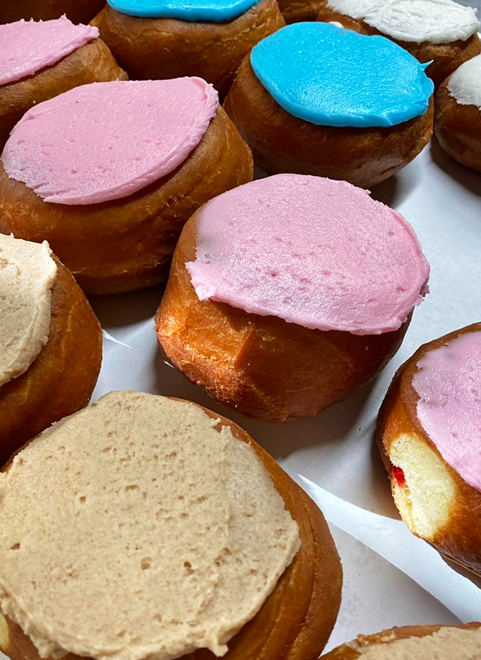 Jelly donuts: because sometimes you need a little surprise in your life. These colorful creations are like edible mood rings for your palate.